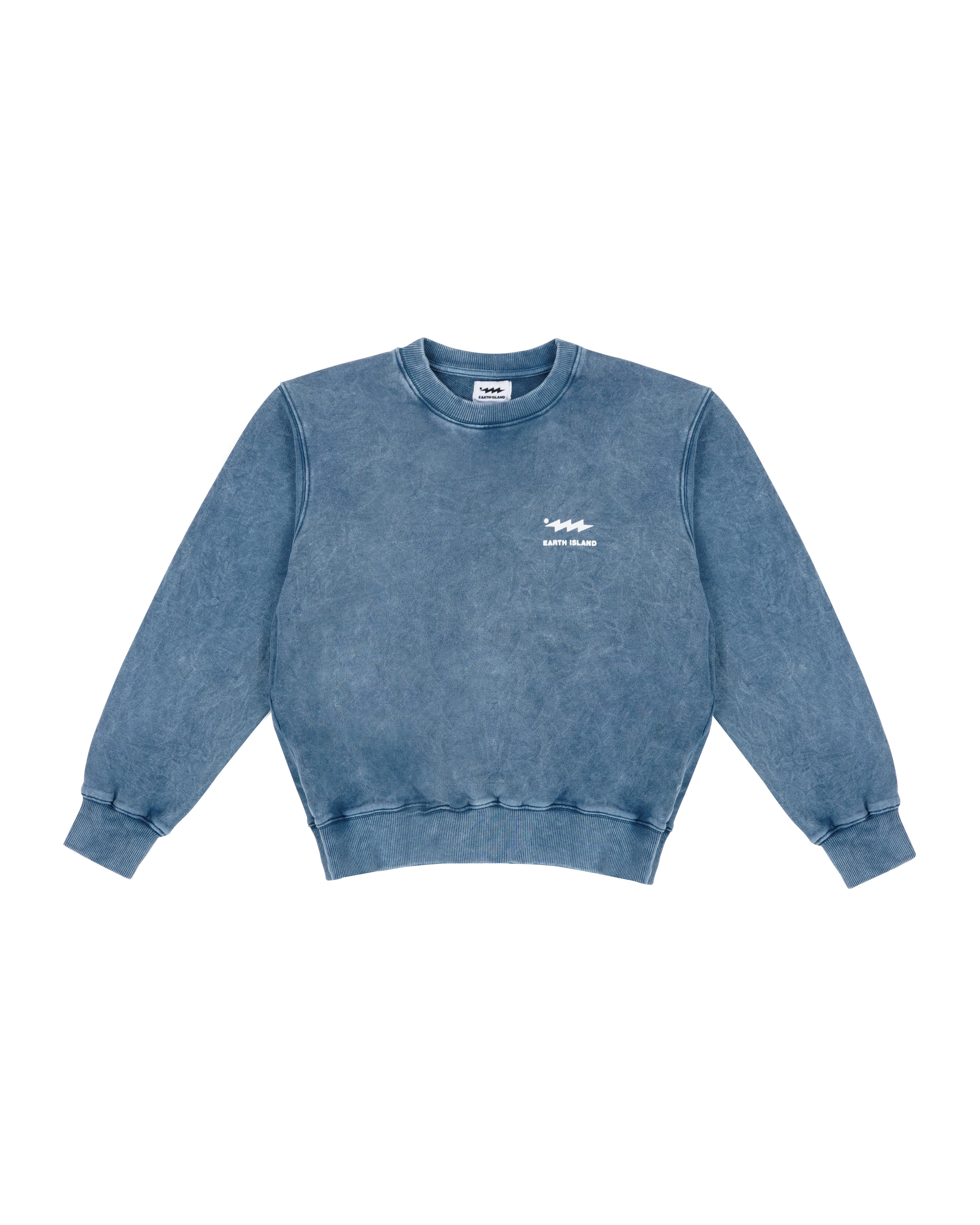 Washed Crewneck - Blue / Black – Earth Island